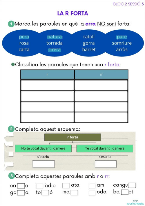 B2 S3 - R/RR. Fitxa interactiva | TopWorksheets