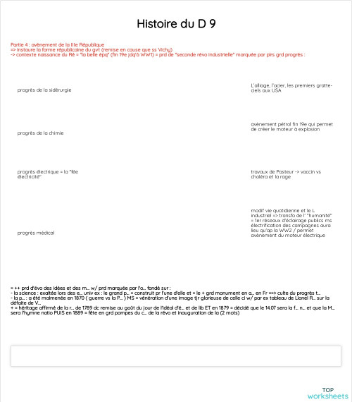 Histoire du D 9. Fiche interactive | TopWorksheets