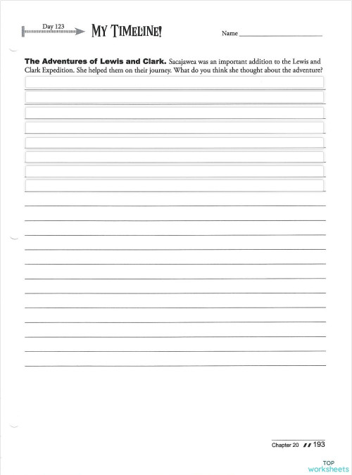 Chapter 20: Pg 193-194 My Timeline. Interactive worksheet | TopWorksheets