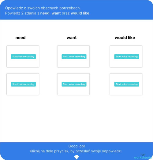 gramar - need want - 4. Interactive worksheet | TopWorksheets