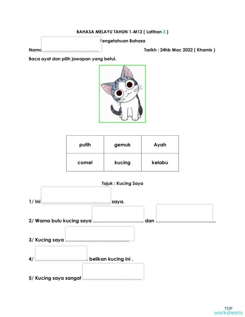 Tahun 1: interactive worksheets and online exercises | TopWorksheets