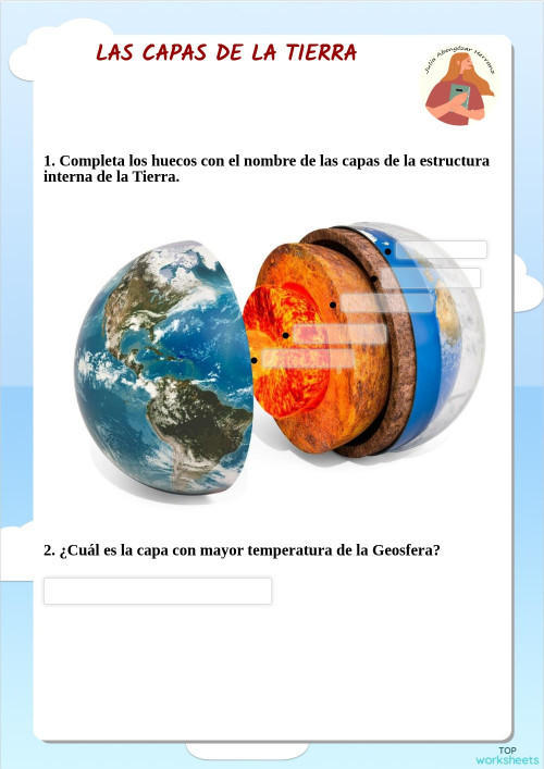 LAS CAPAS DE LA TIERRA. Ficha interactiva | TopWorksheets