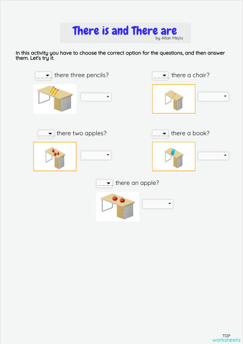 There is and There are practice.. Interactive worksheet | TopWorksheets