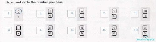 learn to listen numbers 4. Interactive worksheet | TopWorksheets