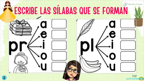 Sílabas "pr-pl"_Mtra. Faby. Ficha interactiva | TopWorksheets