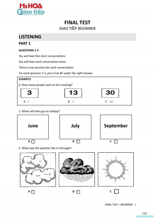 FINAL TEST. Interactive worksheet | TopWorksheets