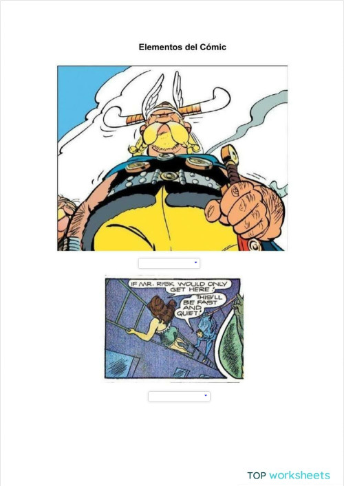 Elementos del Cómic. Ficha interactiva | TopWorksheets