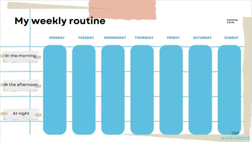 Weekly routine. Interactive worksheet | TopWorksheets