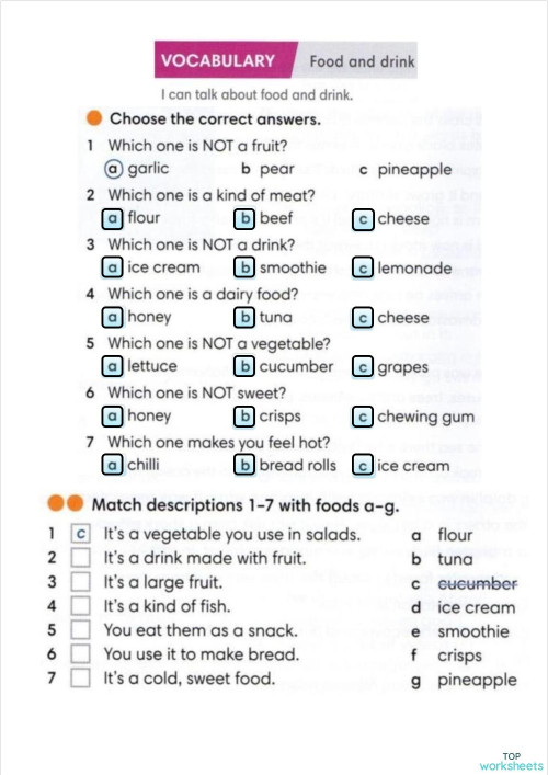4th December. Homework (Food vocabulary). Interactive worksheet ...