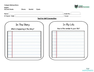 Text-to-self connection. Ficha interactiva | TopWorksheets