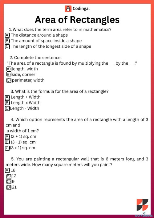 M_G05M16L44_WC01_Area_of_Rectangles_1. Interactive worksheet | TopWorksheets