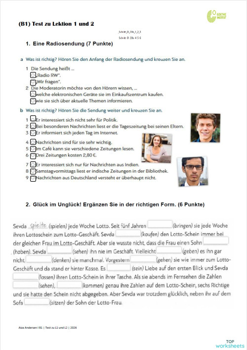 Beste Freunde A1.1 Lektion 6 Modal Verben. Interaktives Arbeitsblatt ...