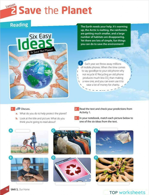 Save the planet. Interactive worksheet | TopWorksheets
