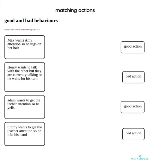 matching emotions. Interactive worksheet | TopWorksheets