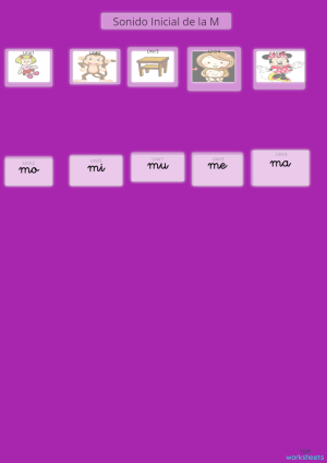 Sonido inicial de la m. Ficha interactiva | TopWorksheets