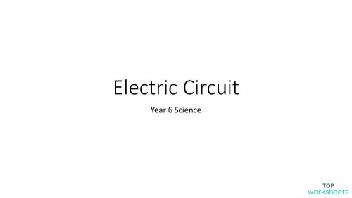 Year 6 Science | Electric Circuit. Interactive worksheet | TopWorksheets