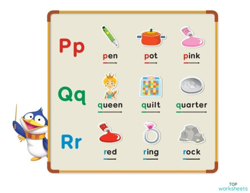 phonics pqr 4. Interactive worksheet | TopWorksheets