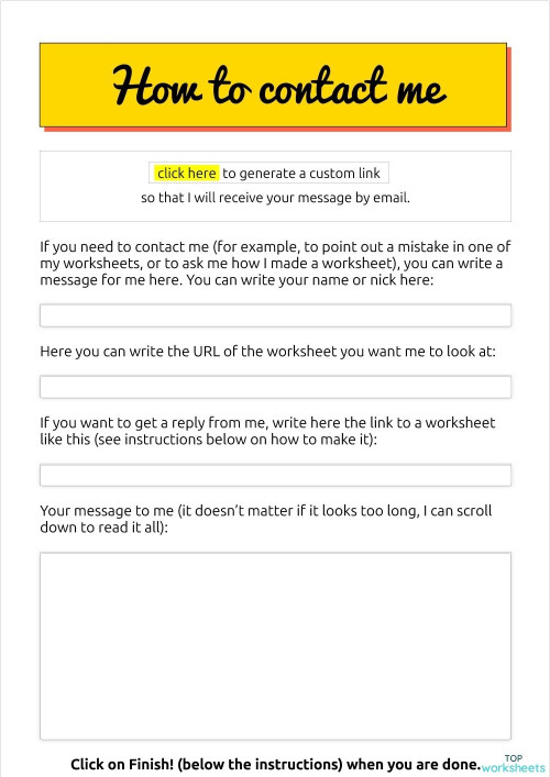 Contact me (teachers). Interactive worksheet | TopWorksheets
