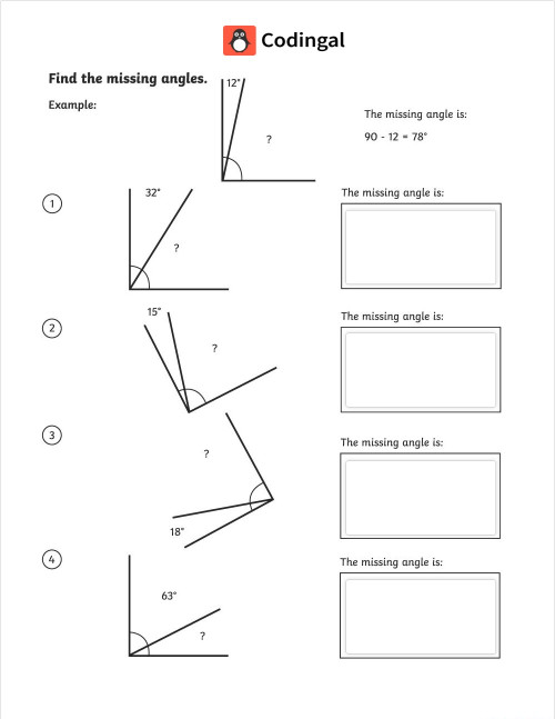 M_G05T03_WC05_Complementary Angles. Interactive worksheet | TopWorksheets
