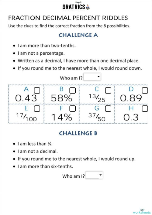 Grade 6 122. Interactive worksheet | TopWorksheets