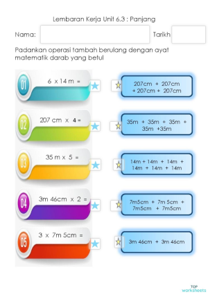 Darab Unit Panjang. Interactive worksheet | TopWorksheets