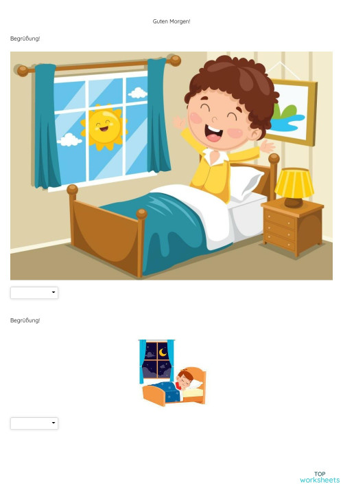 Guten Morgen!. Interaktives Arbeitsblatt | TopWorksheets