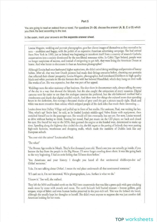 CAE Dec 20 Reading. Interactive worksheet | TopWorksheets