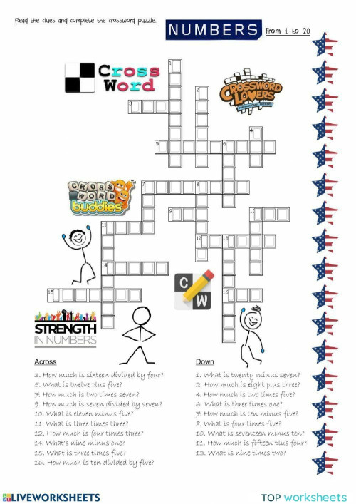 Numbers game. Interactive worksheet | TopWorksheets