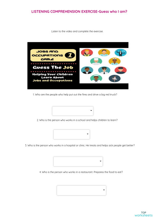 Guess who I am?. Interactive worksheet | TopWorksheets