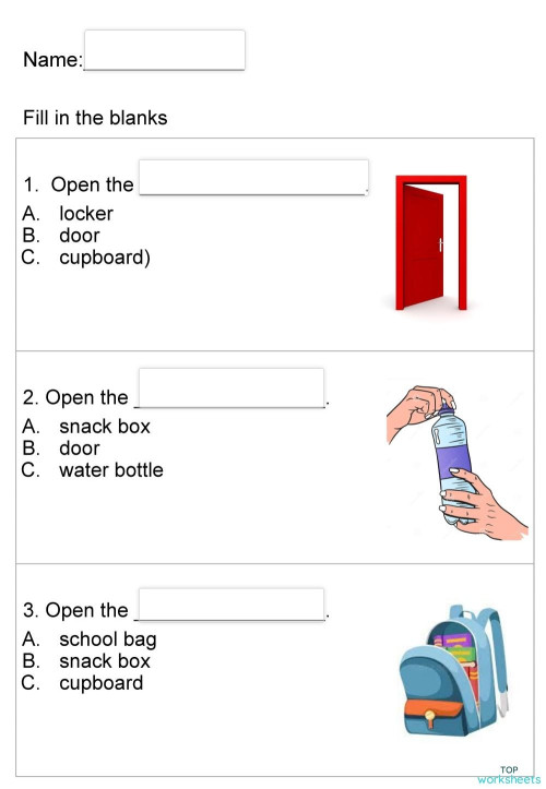 Fill in the blanks. Interactive worksheet | TopWorksheets