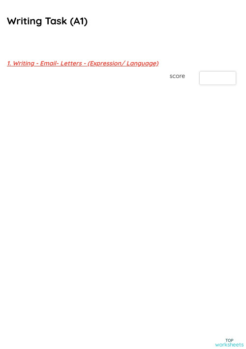 Writing - Revision (A1). Interactive worksheet | TopWorksheets