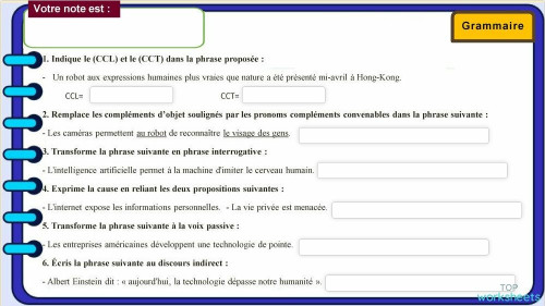 les mots interrogatifs1. Fiche interactive | TopWorksheets