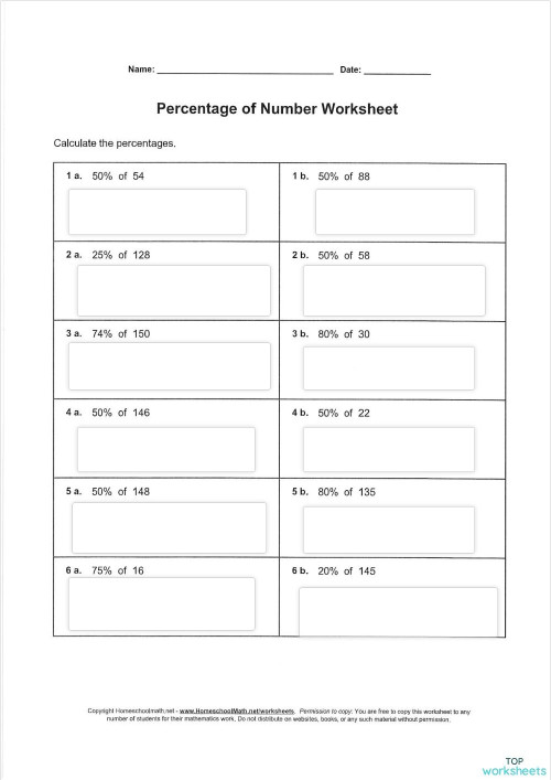 Percentages 1. Interactive worksheet | TopWorksheets