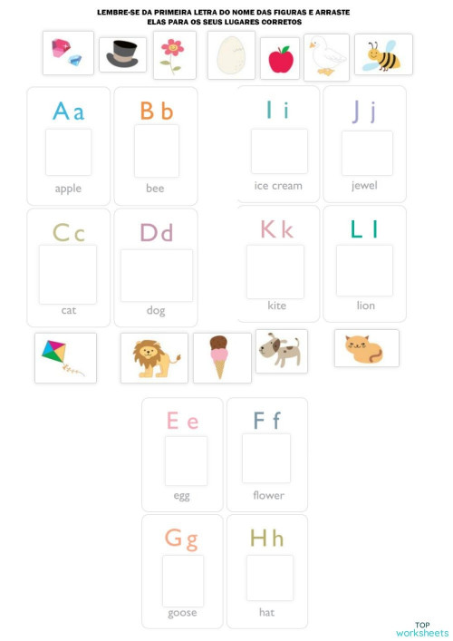 The Alphabet (A - L). Interactive worksheet | TopWorksheets