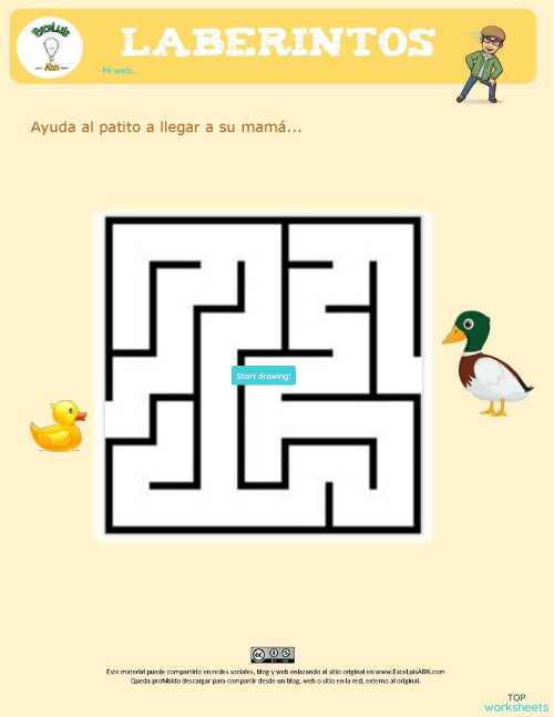 Laberinto infantil 02. Ficha interactiva | TopWorksheets