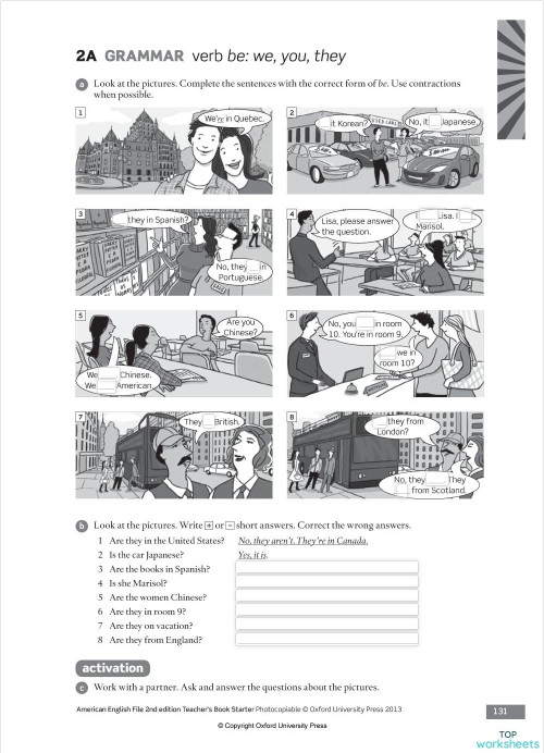 AEF 0 2A Grammar verb be we you they. Interactive worksheet | TopWorksheets