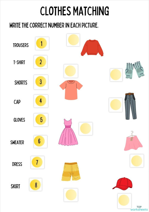 clothing vocabulary. Interactive worksheet | TopWorksheets