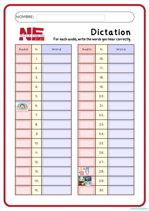 SPELLING LIST - 5 6 7. Interactive worksheet | TopWorksheets