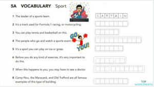 EFI- L5- SPORTS VOCABULARY. Interactive worksheet | TopWorksheets