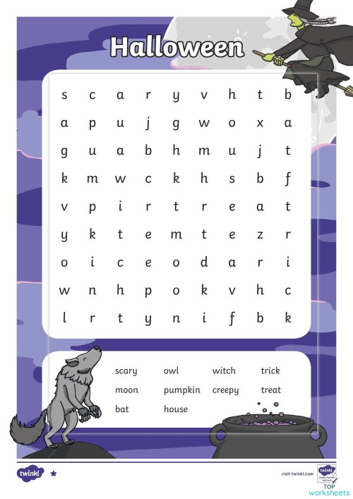 Halloween Word search. Interactive worksheet | TopWorksheets