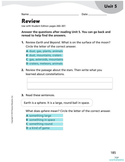 Review Unit 5. Interactive worksheet | TopWorksheets