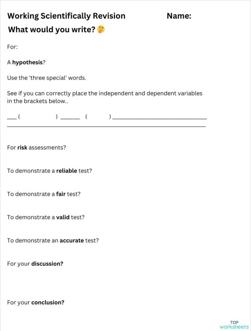 working scientifcally: interactive worksheets and online exercises ...
