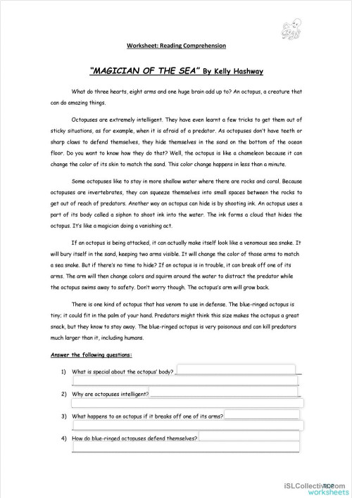 Magician of the sea. Interactive worksheet | TopWorksheets