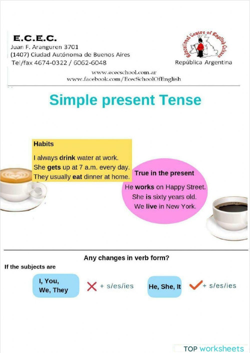 Present SImple revisision. Interactive worksheet | TopWorksheets