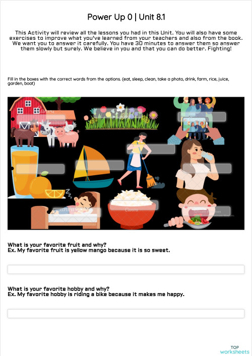 Power Up 0 | Unit 8.1. Interactive worksheet | TopWorksheets