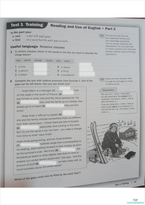 Trainer reading use of english 2. Interactive worksheet | TopWorksheets