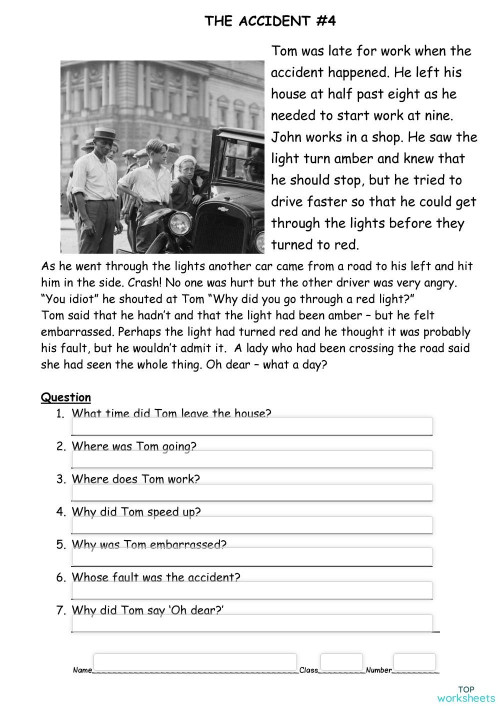 Reading Comprehension 4-2. Interactive worksheet | TopWorksheets
