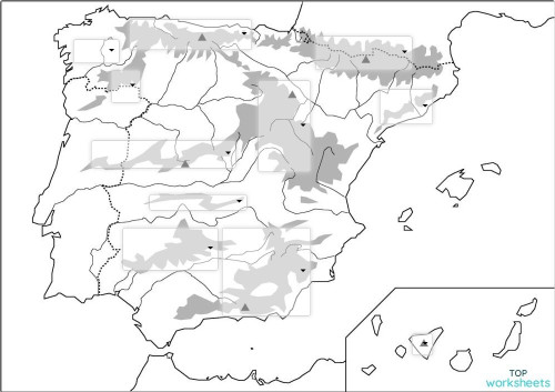 Ficha 1: Formas del relieve. Ficha interactiva | TopWorksheets