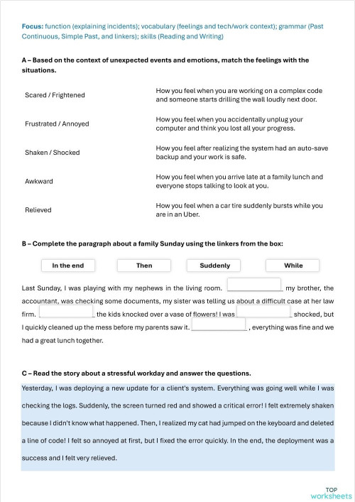 Ann18 - Storytelling - Writing. Interactive worksheet | TopWorksheets
