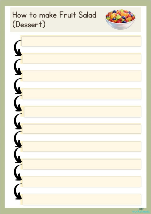 How to make fruit salad ***. Interactive worksheet | TopWorksheets